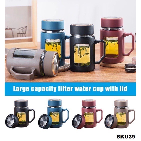 Jual LG BOTOL KACA CANGKIR/BOTOL MINUM MODEL GELAS KACA MOTIF KOTAK ...