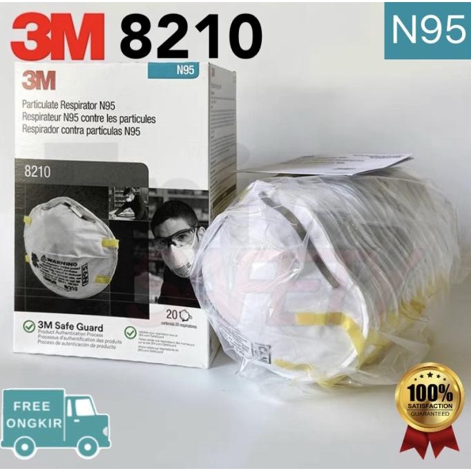 Jual 3M Masker N95 8210 USA Original 1 BOX20pcs | Shopee Indonesia