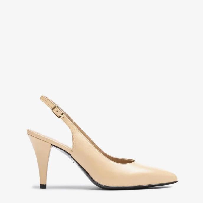 Jual UNISA TEMI WOMEN'S SLINGBACK LEATHER PUMPS Sepatu Heels - Natural ...