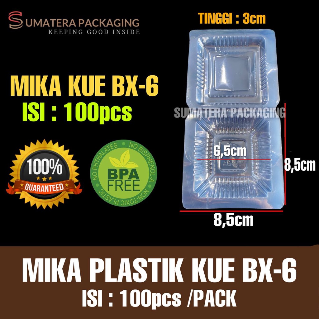 Jual MIKA PLASTIK kue BX6 isi 100 pcs Gx6 satu kue kecil bolu makan box ...