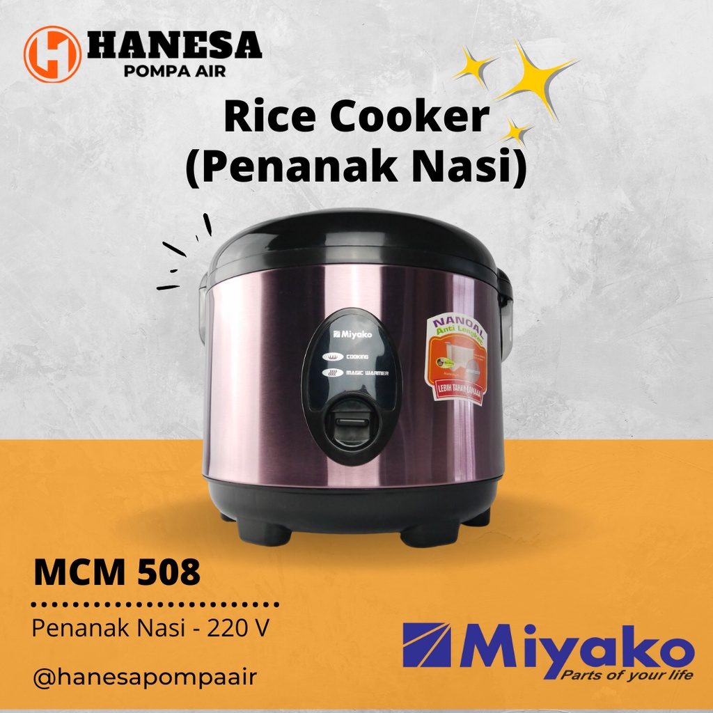 Jual MIYAKO MCM 508 SBC Rice Cooker 1.8 Liter Stainless | Shopee Indonesia