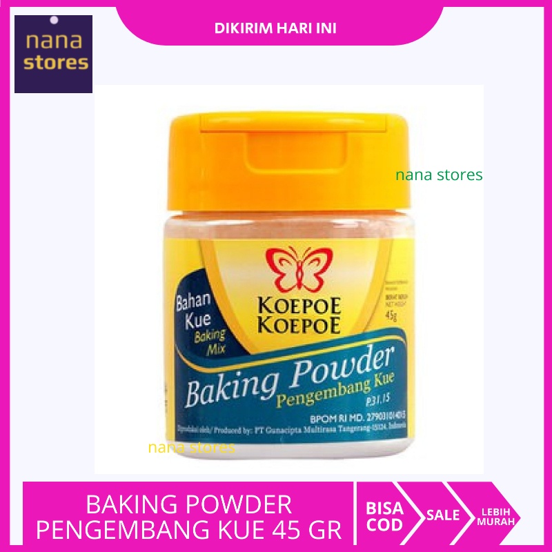 Jual Baking Powder Koepoe koepoe Pengembang kue -BP 45 gram | Shopee ...