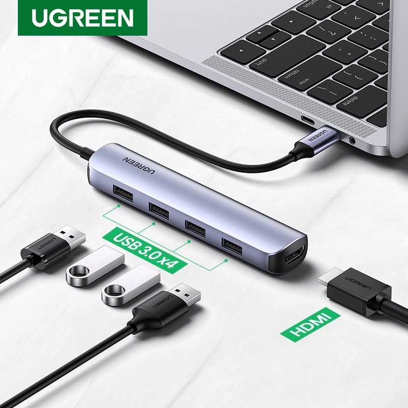 Jual Ugreen USB Hub 5 In 1 Converter USB Type C To HDMI USB 3.0 Non PD ...