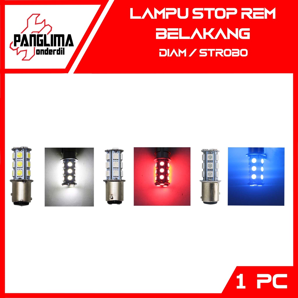 Jual Lampu Stop Universal 18 Titik-Mata LED SMD 5050 Merah-Putih-Biru Stop Lamp-Stoplamp Rem ...