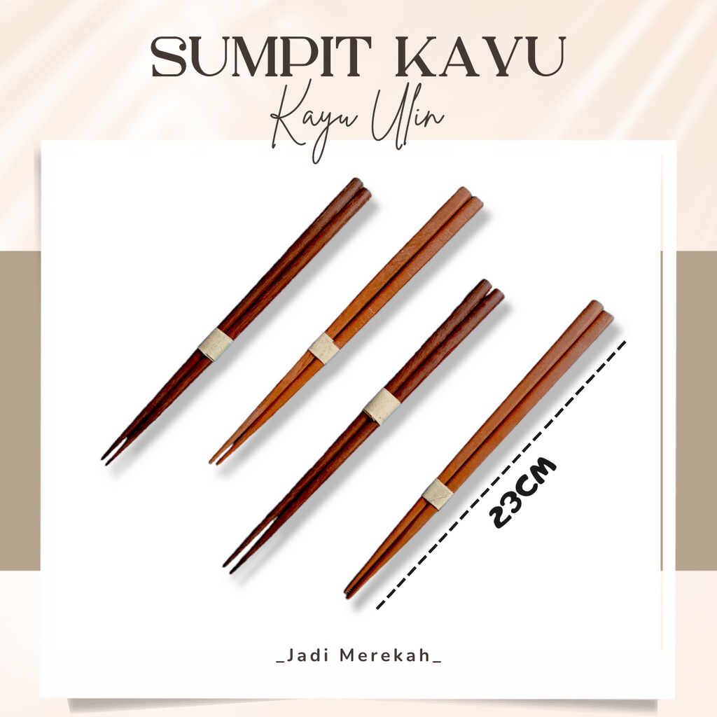 Jual [JM Craft] Sumpit Kayu / Wooden Chopstick / Sumpit Korea / Sumpit ...