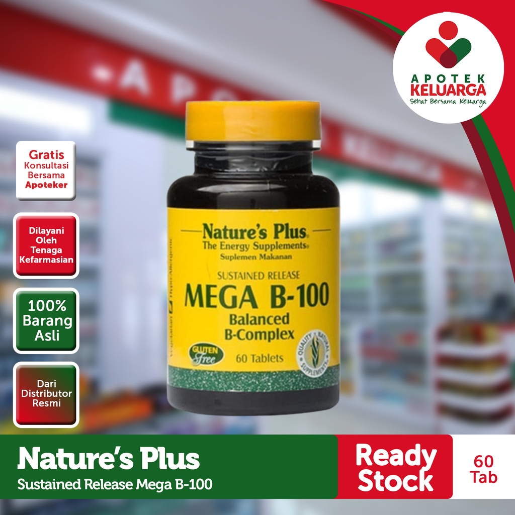 Jual Vitamin Saraf/ Nature's Plus Mega B 100 Balanced B Complex | Shopee Indonesia