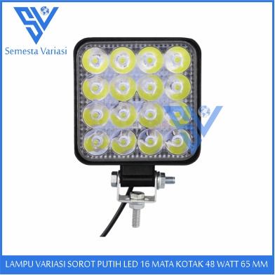 Jual LAMPU VARIASI SOROT PUTIH LAMPU PROYEK LED 16 MATA KOTAK 48 WATT 65 MM | Shopee Indonesia