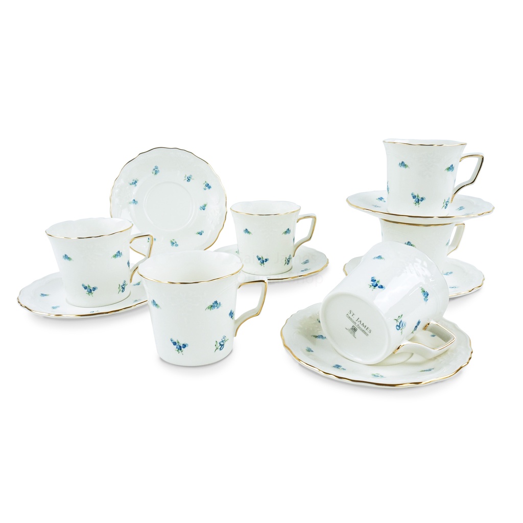 Jual Coffee Set Saint James Estina Blue 12 pcs | Shopee Indonesia