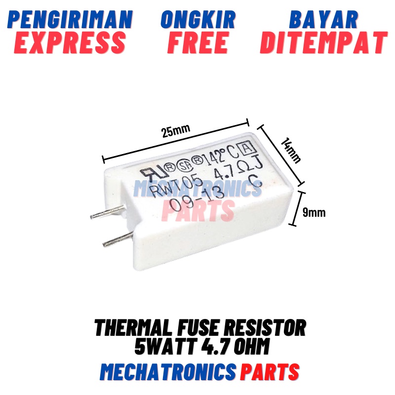 Jual THERMAL FUSE RESISTOR 5WATT 4.7OHM | Shopee Indonesia