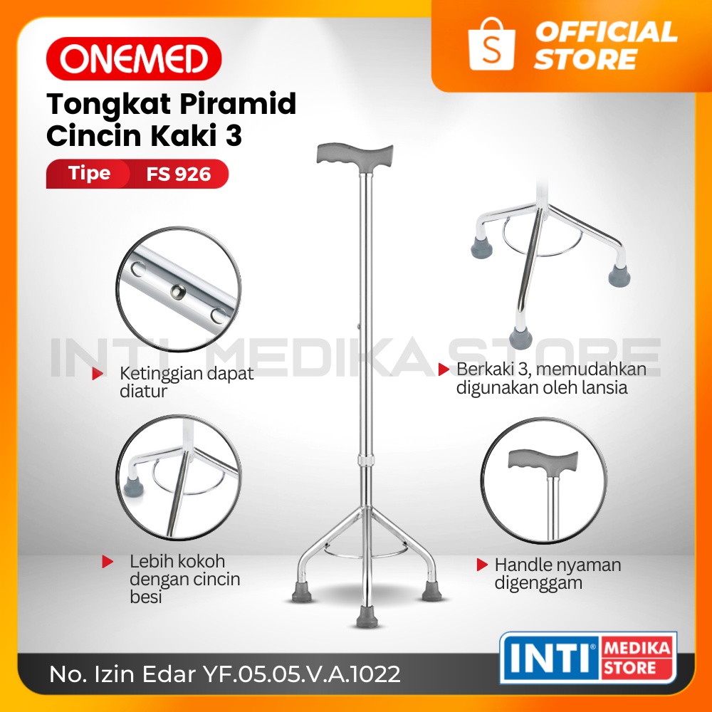 Jual ONEMED - Alat Bantu Jalan TONGKAT PIRAMID Cincin KAKI 3 FS 926 | Shopee Indonesia
