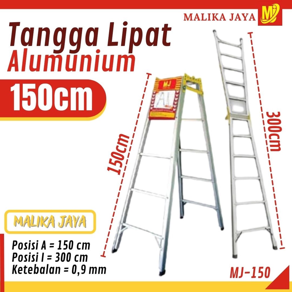 Jual Tangga Lipat Alumunium 1,5 Meter Merk MJ Kuat dan Kokoh | Shopee ...