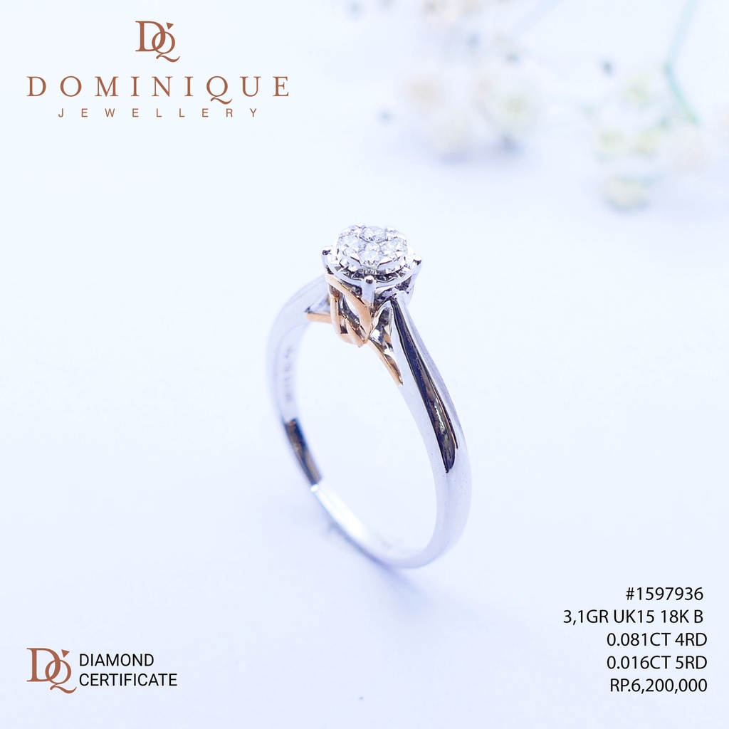 Jual Cincin Berlian (Diamond) Dominique Jewellery 18K 1597936 | Shopee ...