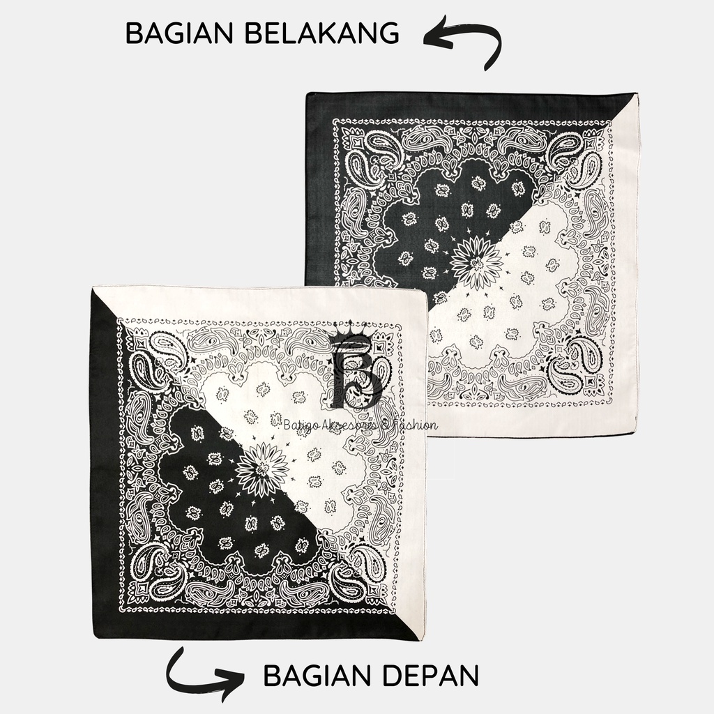 Jual BATIGO - New Bandana Slayer Masker Two Tone Black & White Premium ...