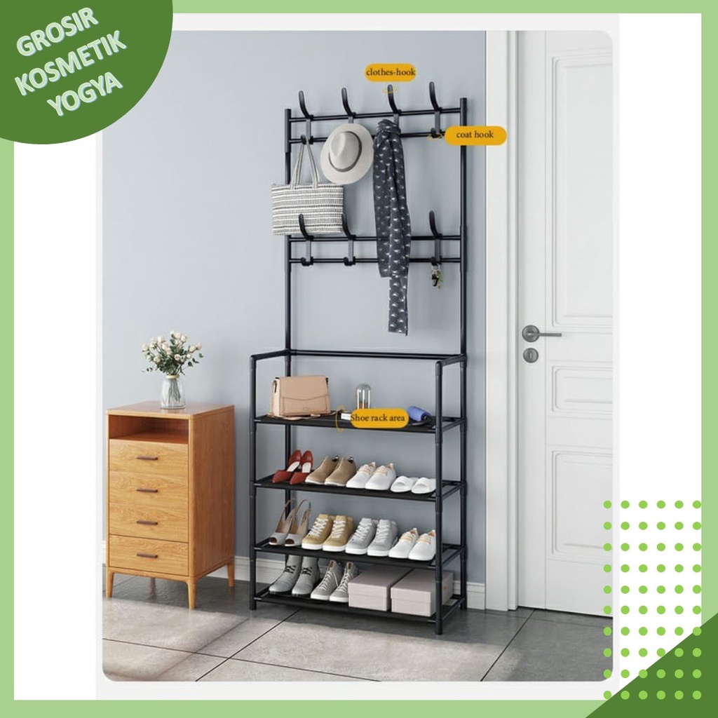 Jual Shenar Rak Sepatu Plus Gantungan Stand Hanger Baju Rak Venus ...