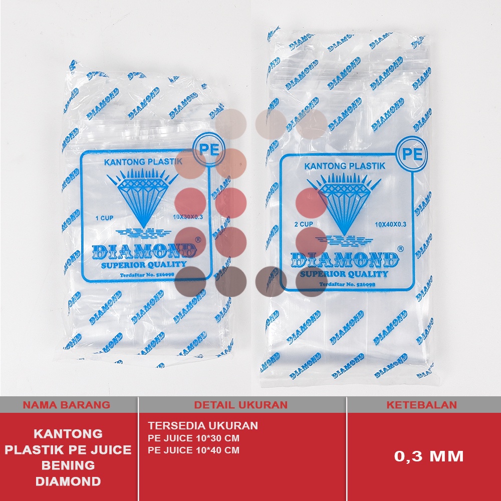 Jual KANTONG PLASTIK PE JUICE DIAMOND / KRESEK PE BENING | Shopee Indonesia