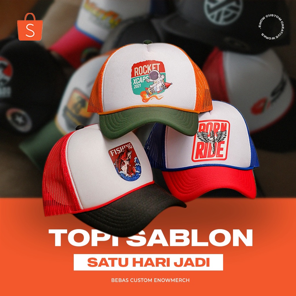 Jual ENOW - Topi custom sablon desain sesukamu - Satuan - Premium ...