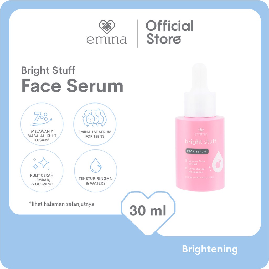 Jual Emina Bright Stuff Face Serum 30ml/ Emina Face Serum/ Face Serum ...