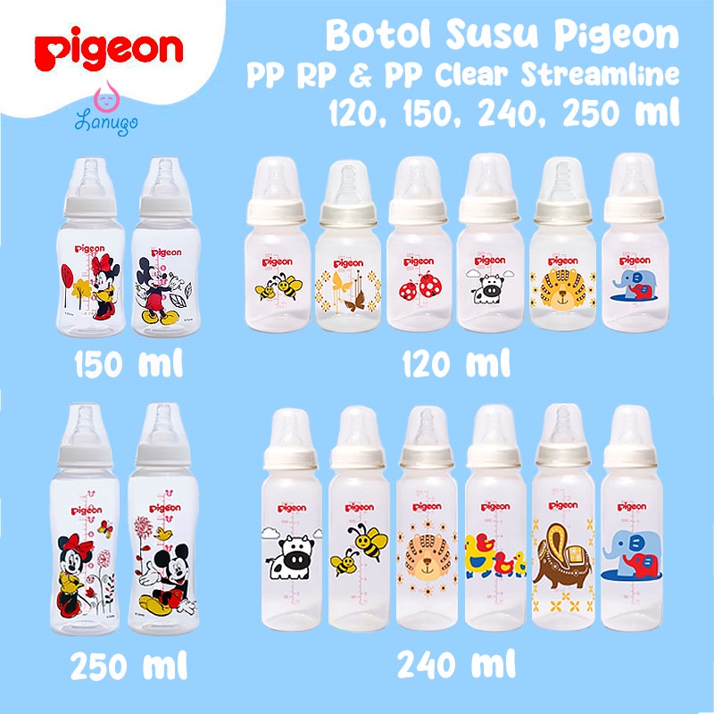 Jual Botol Dot Susu Bayi Pigeon Slim Neck Peristaltic Ulir Nipple Newborn Baby Bottle PP BPA ...