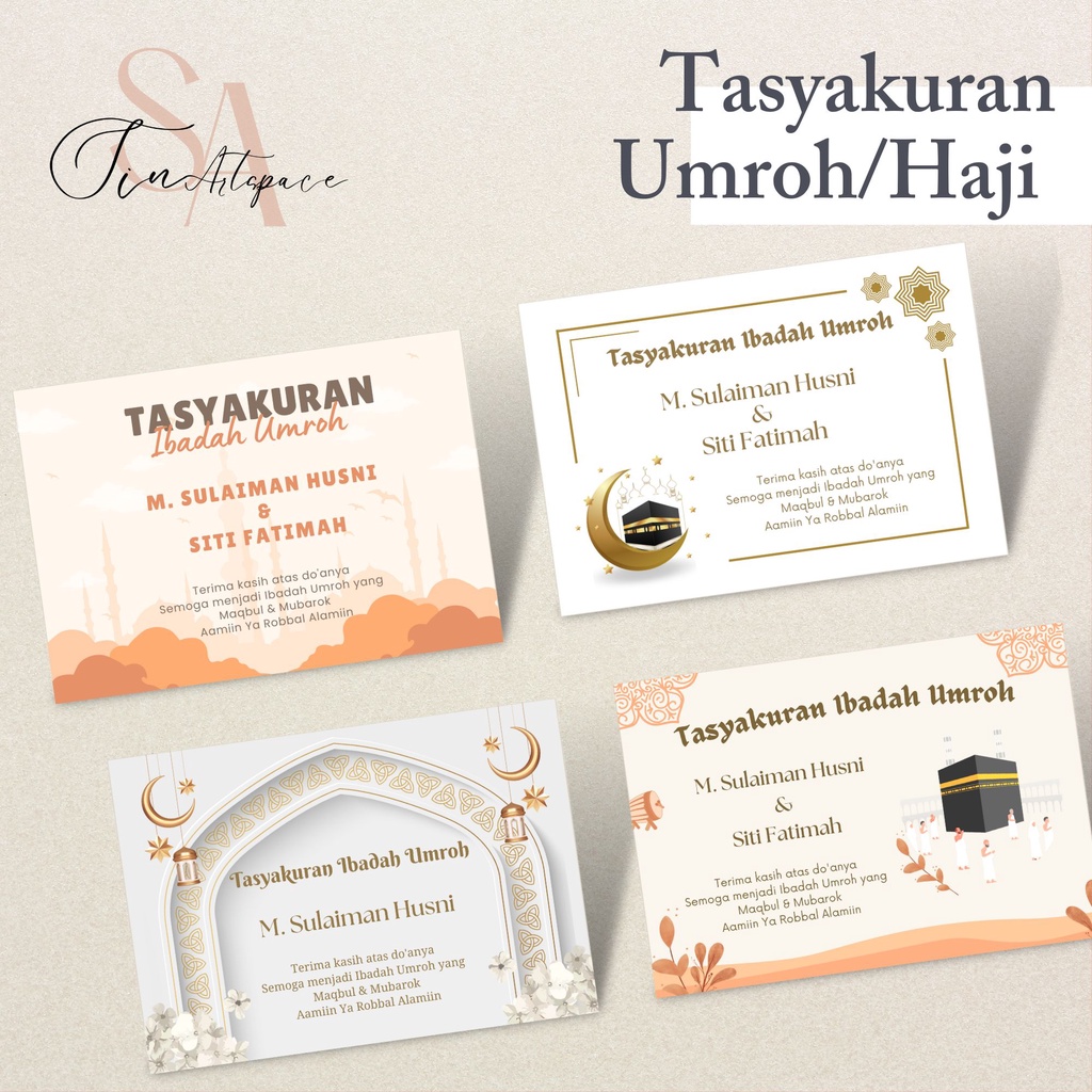 Jual Cetak Kartu/Stiker Tasyakuran Umroh, Tasyakuran Haji, Tasyakuran ...