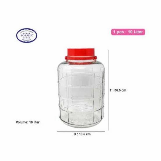 Jual Toples kaca besar 10 Liter/Jumbo jar Formia 10 liter/Toples kaca ...