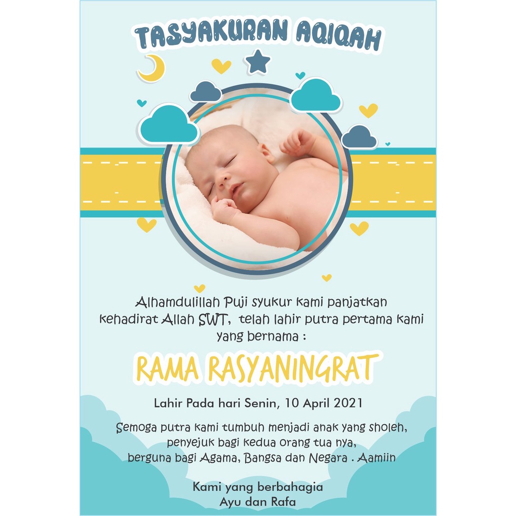 Jual Kartu Box Nasi Tasyakuran Kelahiran Bayi Aqiqah, Anak Selapanan ...