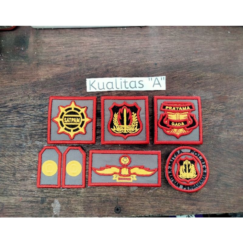 Jual atribut satpam security pdl bordir timbul 3D coklat terbaru ...