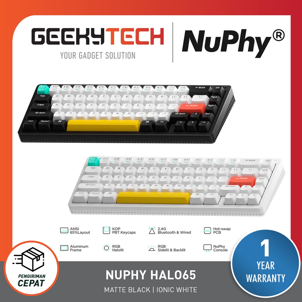 Jual Nuphy Halo 65 / Nuphy Halo65 Wireless Mechanical Keyboard | Shopee ...