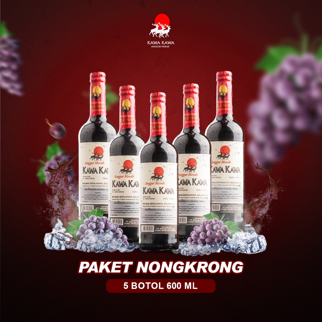 Jual Kawa Kawa anggur merah 600ml paket nongkrong | Shopee Indonesia