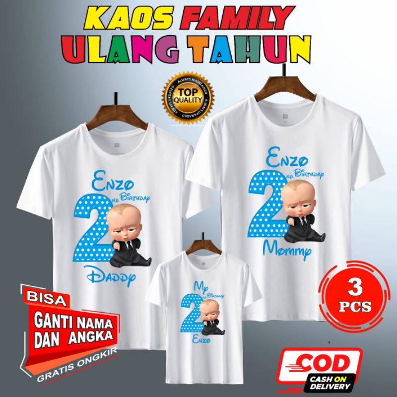 Jual BAJU KAOS KELUARGA | KAOS CUSTOM FAMILY CUSTOM ULANG TAHUN | KAOS ...