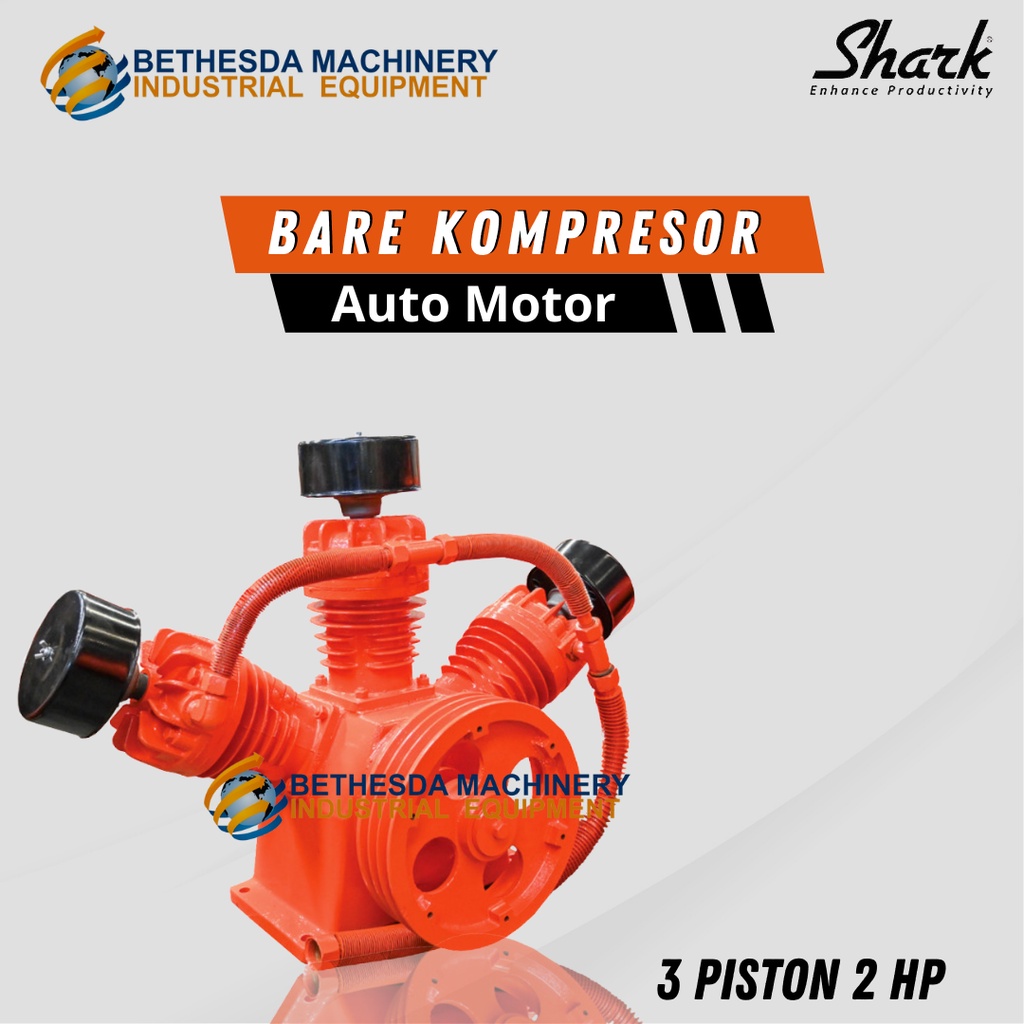 Jual Bare Kompresor 1/4 hp 1/2 hp 1 hp 2 hp 3 Hp 8 BAR - Shark Bare Compressor | Shopee Indonesia