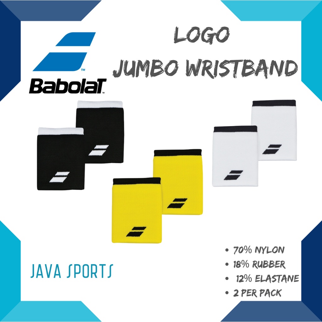 Jual Wristband Babolat Logo JUMBO Deker Tangan isi 2 Original | Shopee ...