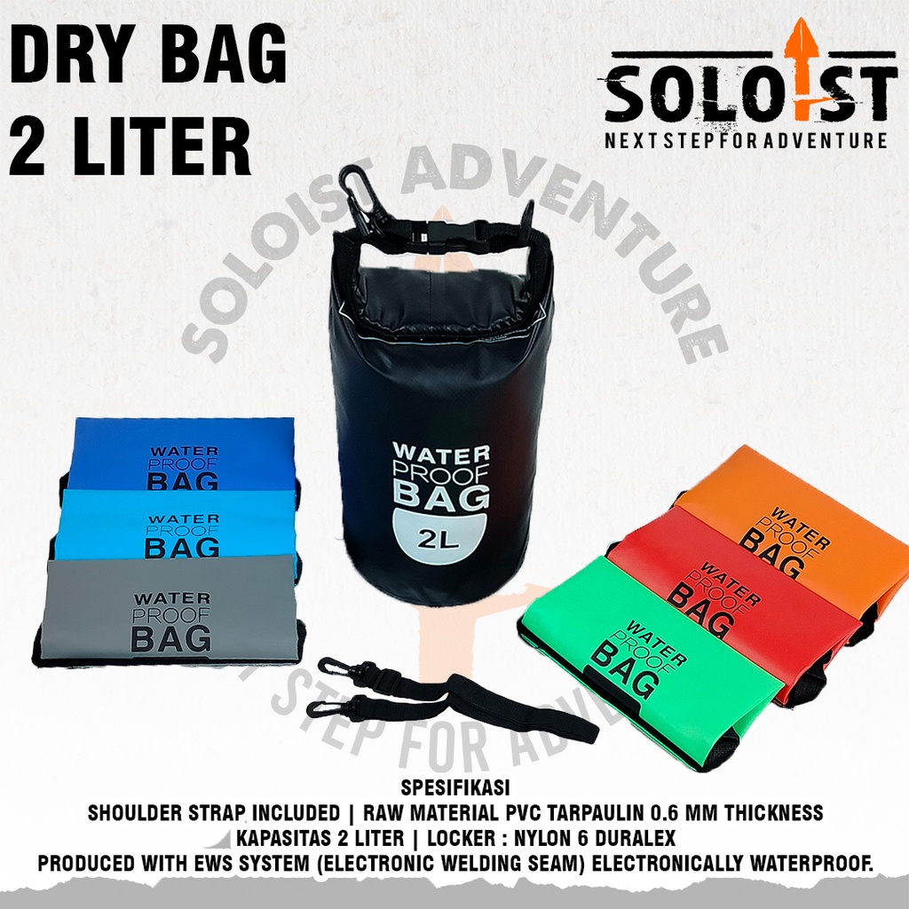 Jual DRY BAG 2L WATERPROOF / TAS ANTI AIR 2L / PERALATAN MANCING | Shopee Indonesia