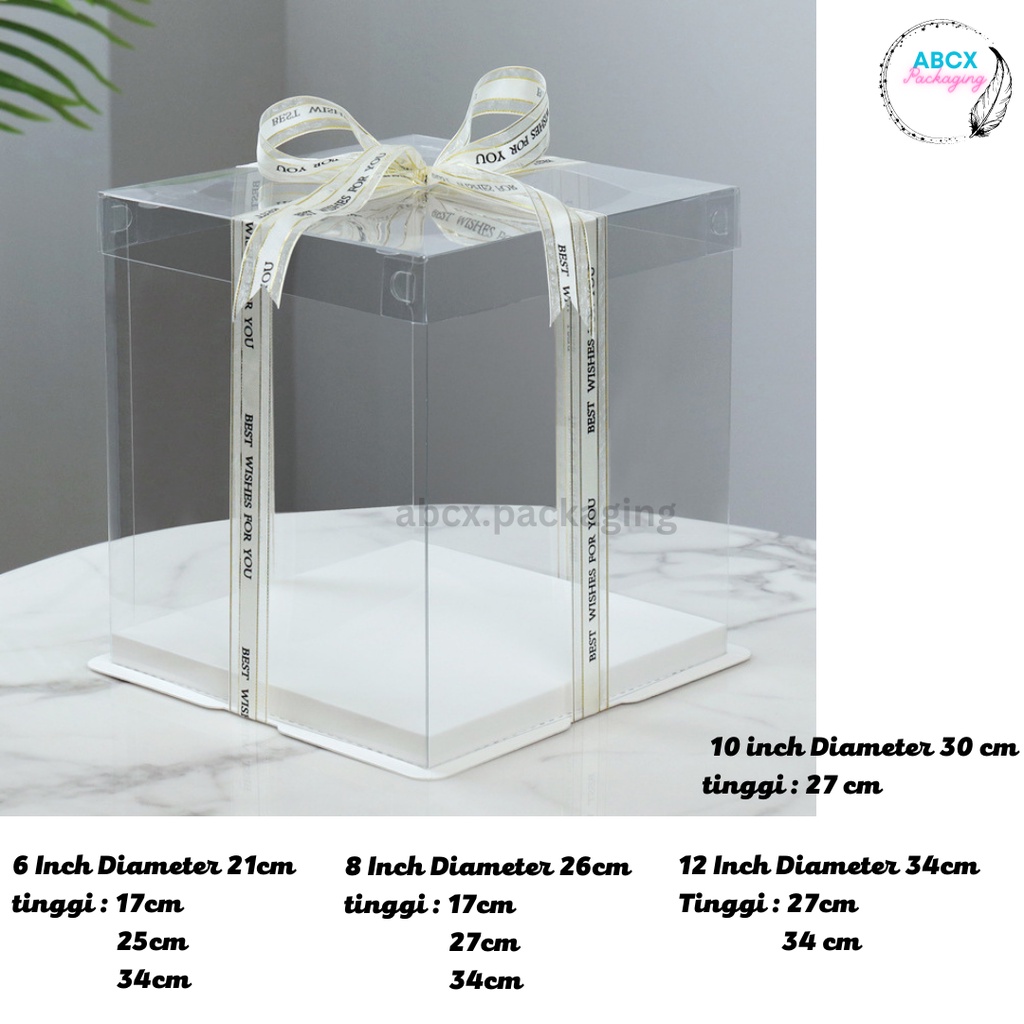 Jual [31x31] Kotak Kue Mika Transparan / Dus Tall Cake /Cake Box Mika ...