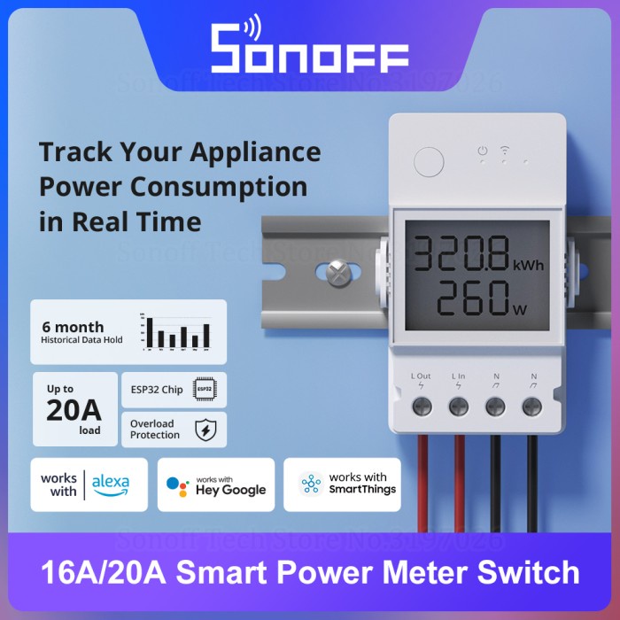 Jual SONOFF POW ELITE 16A SMART HOME WATT METER EWELINK - 20A | Shopee ...