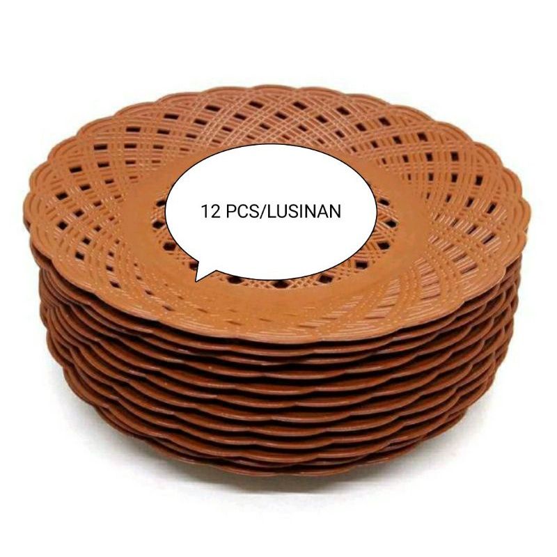 Jual piring rotan plastik lusinan ukuran 22 cm (12pcs) | Shopee Indonesia