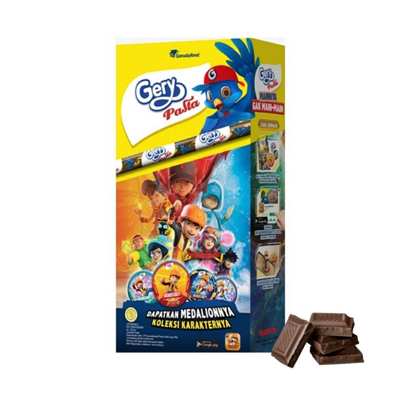 Jual Gerry pasta Cokelat Boboiboy 7 Gram 5 box isi 100 pcs | Shopee ...