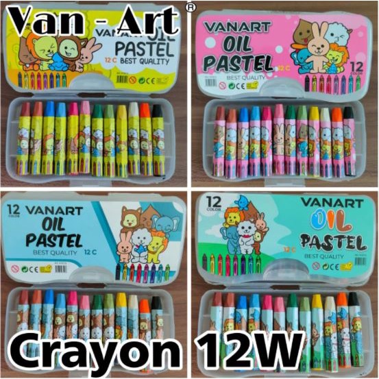 Jual Crayon Isi 12 Oil Pastel Merk VAN-ART Krayon Minyak Perlengkapan ...