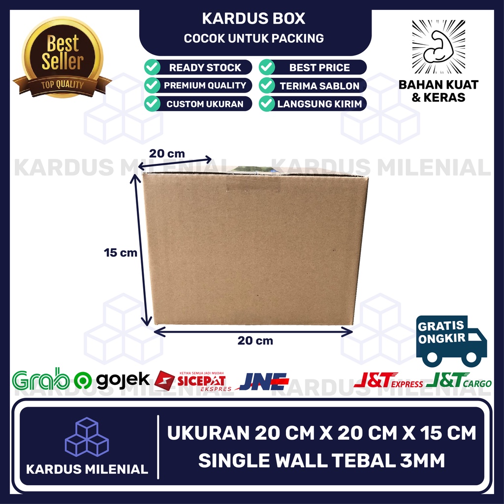 Jual Kardus box karton packing 20x20x15 | Shopee Indonesia