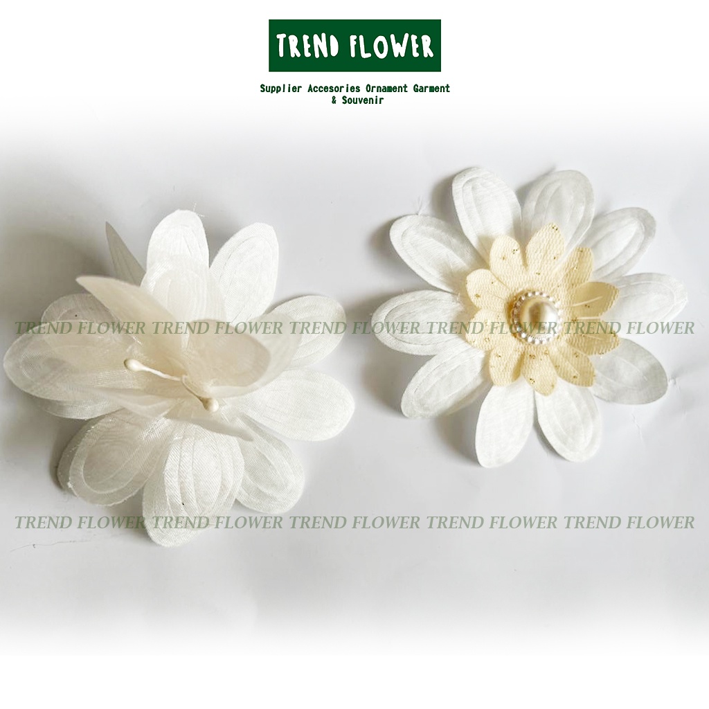 Jual Bunga Kain Putih Gliter Terawang Aksesoris Hiasan Souvenir Hampers ...