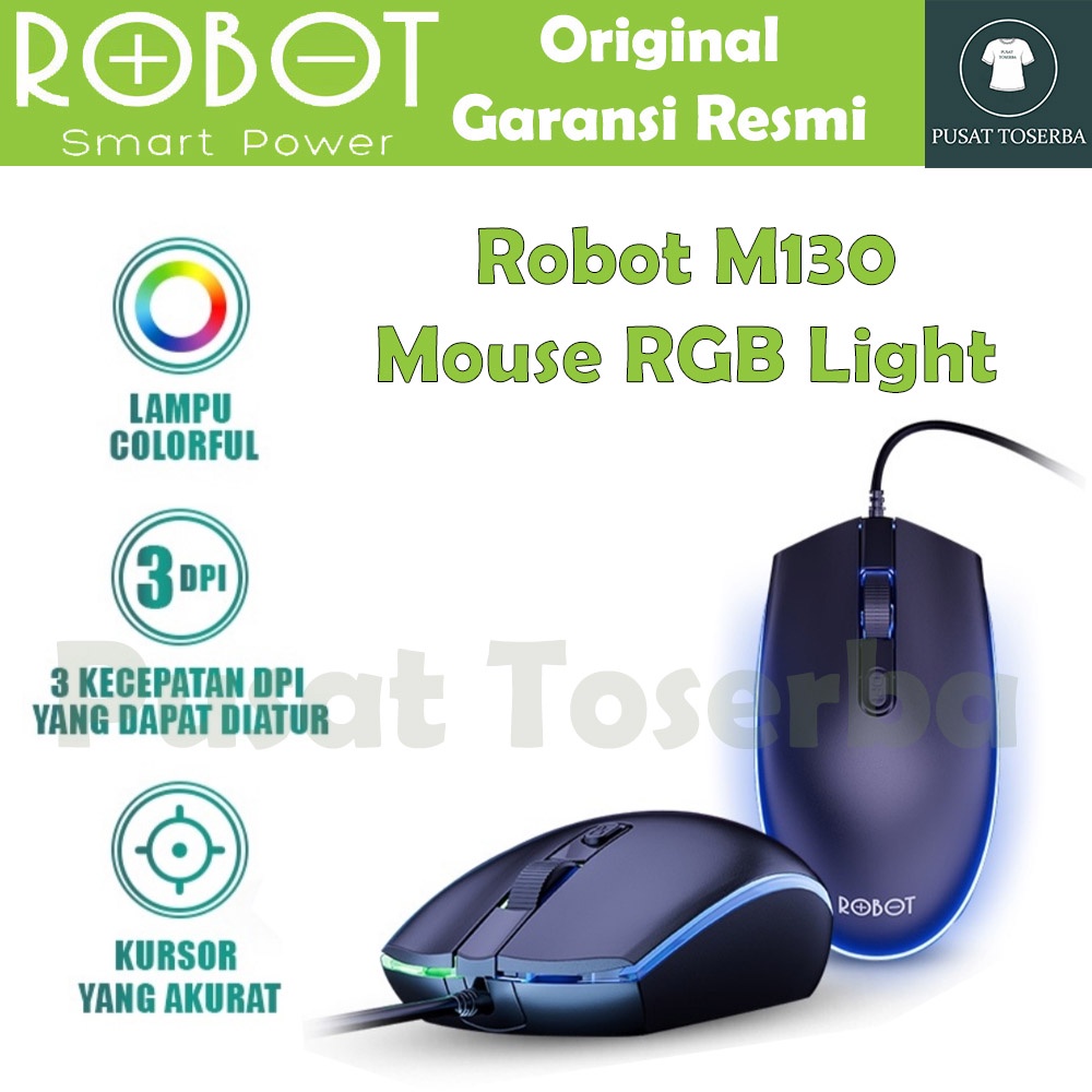 Jual Mouse Robot M130 RGB Light - Kabel Elastis - 3 Mode DPI - Akurat ...