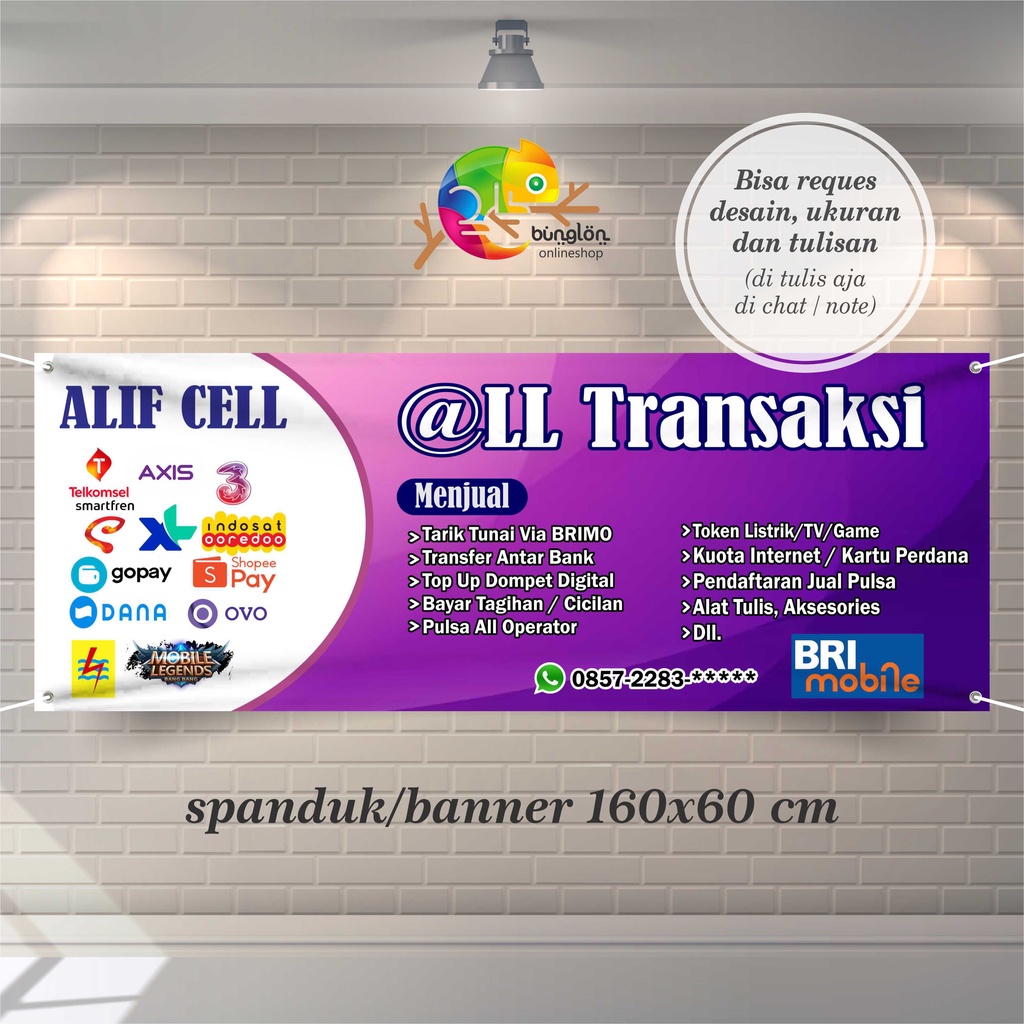 Jual Spanduk Banner 160x60 Cm Spanduk Konter, Spanduk Pulsa, Spanduk ...