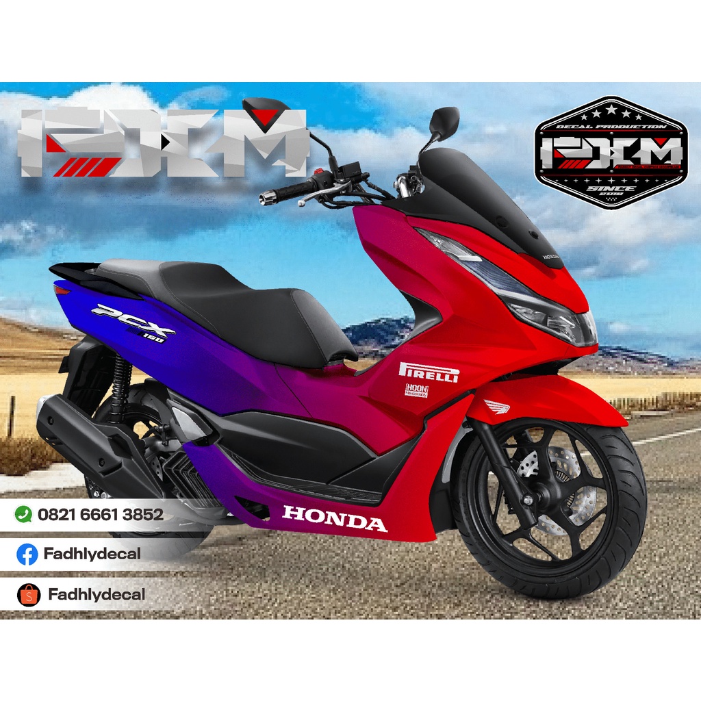 Jual Decal PCX 160 fullbody gradiasi Merah Biru elegan keren dengan ...