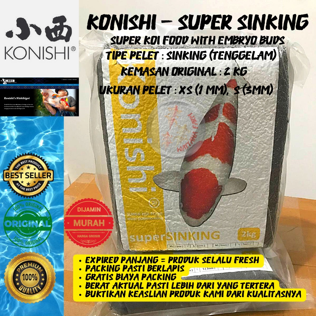Jual Pelet / Pakan Ikan Koi/Koki/Goldfish Konishi - Super Sinking ...