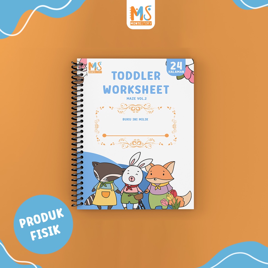 Jual Montestory - Worksheet anak Belajar Toodler worksheet Maze ...