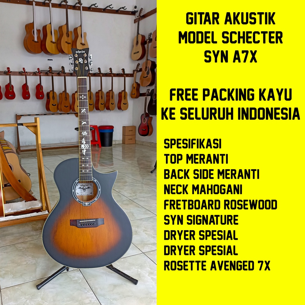 Jual Gitar Akustik Schecter Synyster Gates Avenged Sevenfold Black ...