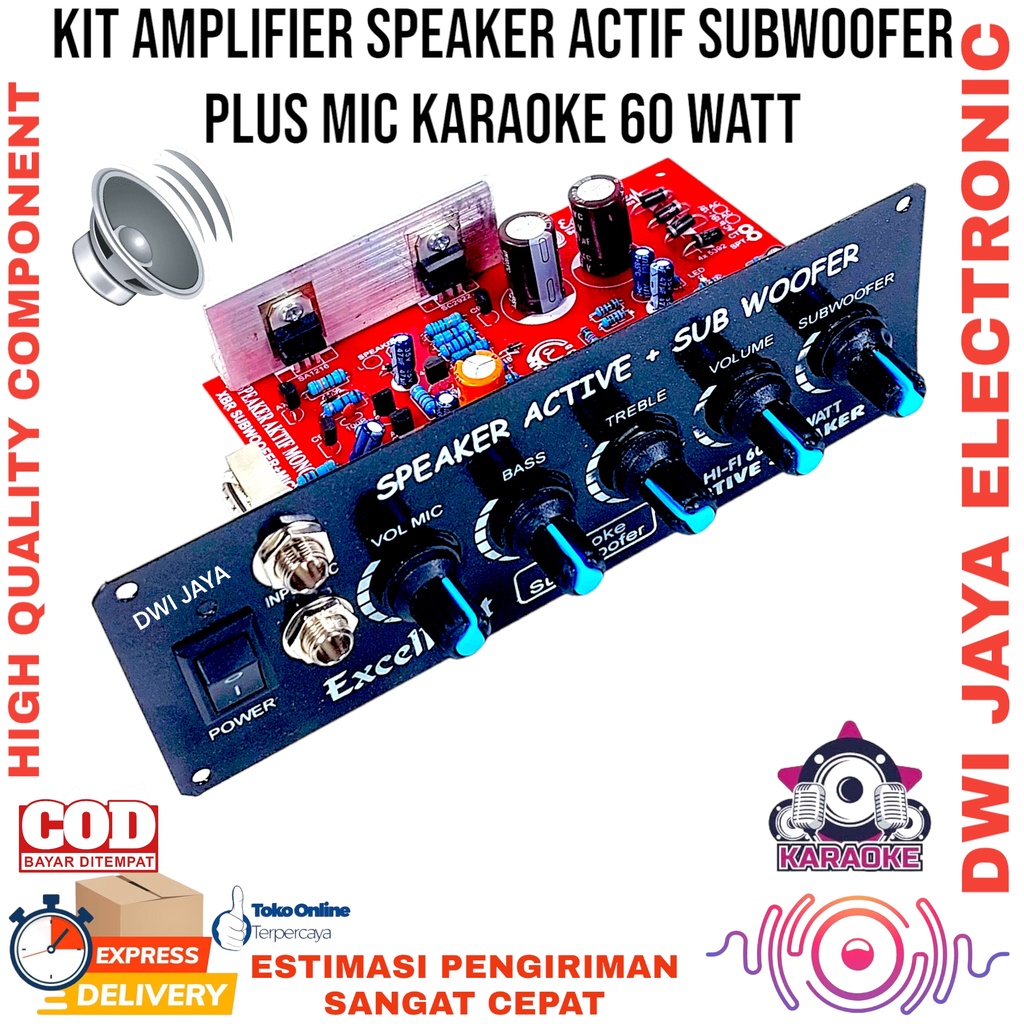 Jual KIT SPEAKER AKTIF 60W MONO + SUB + MIC +P.S.A Kit active speaker 60 watt mono | Shopee ...