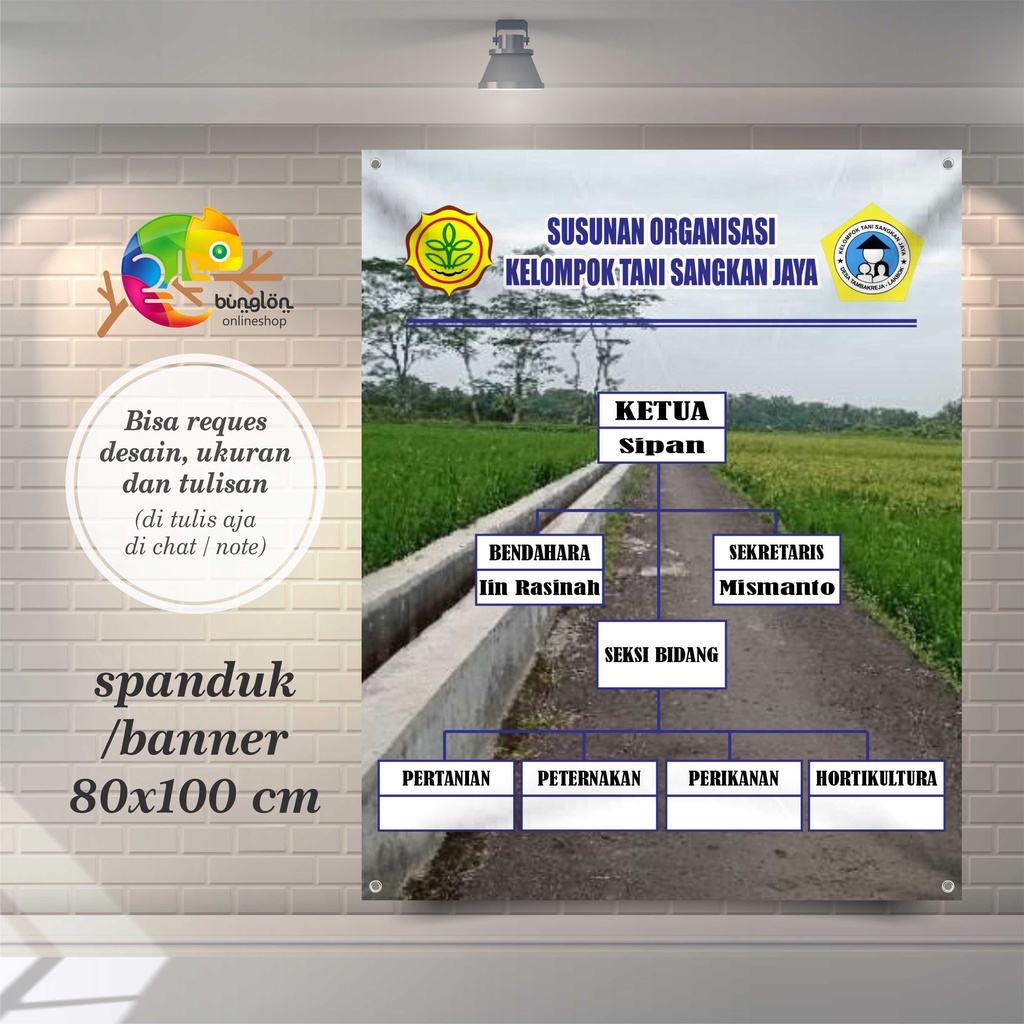 Jual Spanduk Banner 80x100 Cm Struktur Organisasi Kelompok Tani Custom ...