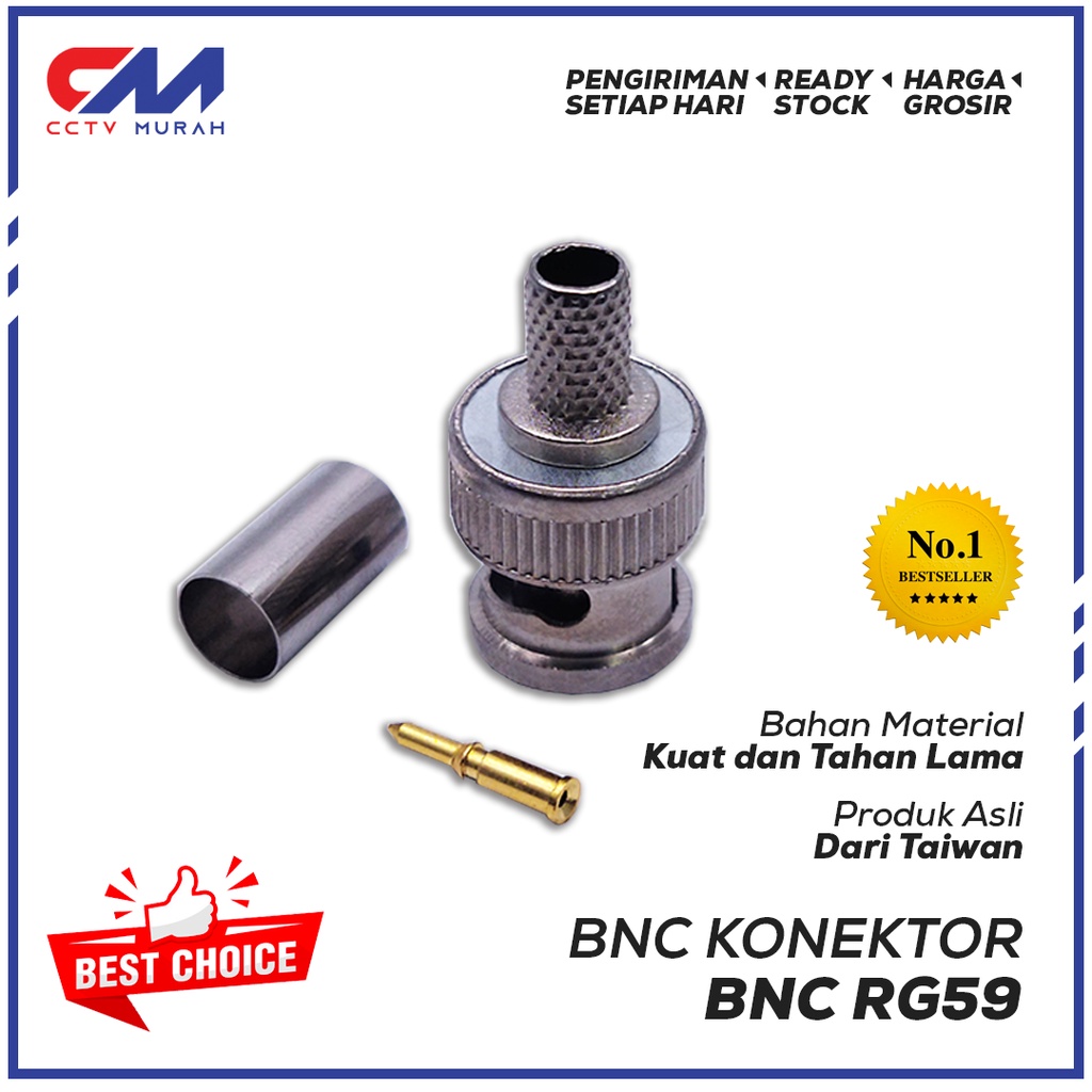 Jual BNC Crimping RG-59 || CONNECTOOR BNC JEPIT TAIWAN ORIGIAL || CCTV ...
