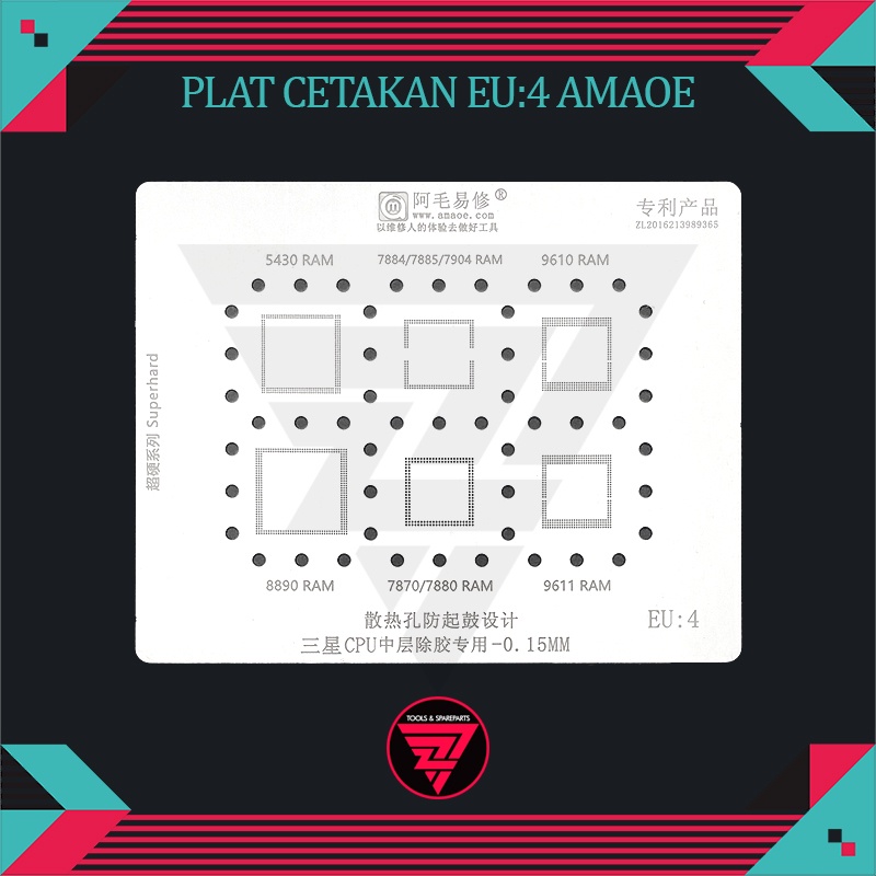 Jual Plat Cetakan Amaoe EU:4 / Cetakan RAM Exynos EU4 / 5430 / 7884 / 9610 / 8890 / 7870 / 9611 ...