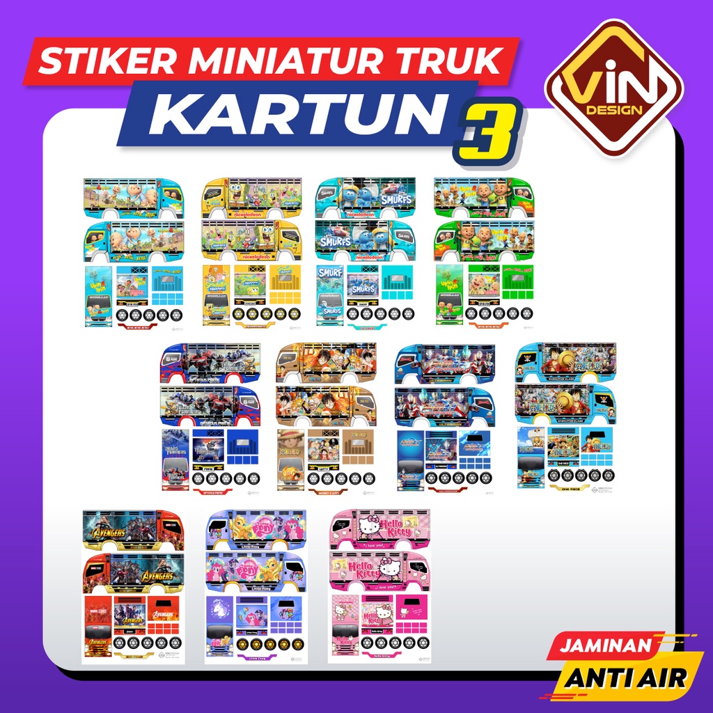 Jual STIKER MINIATUR TRUK - STICKER TRUCK OLENG - KARTUN ANIMASI ...